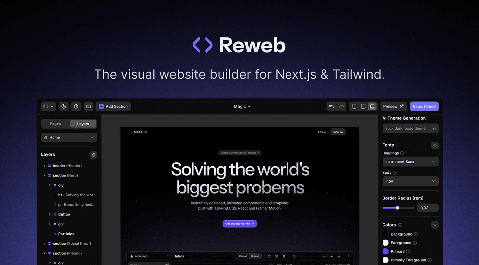 Introducing ReWeb: Next.js Front-End Visual Editor for Developers